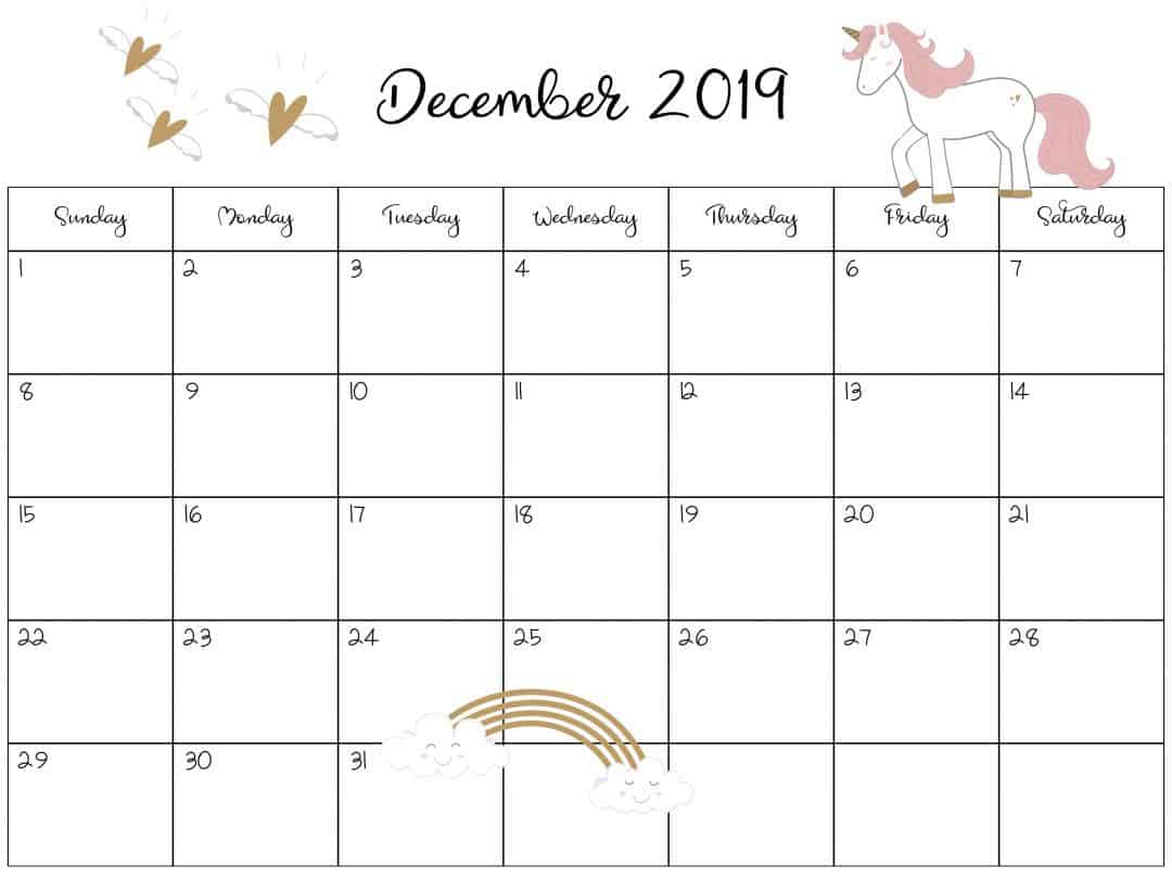 unicorn 2018-2019 calendar | Shabby Mint Chic Party