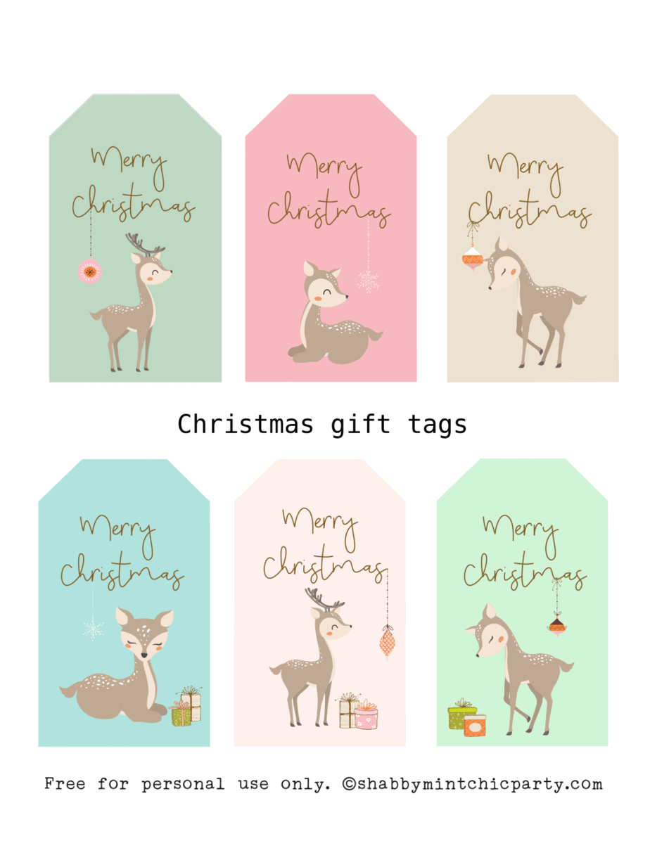 Free Christmas gift Tags – Day 10 | Shabby Mint Chic Party