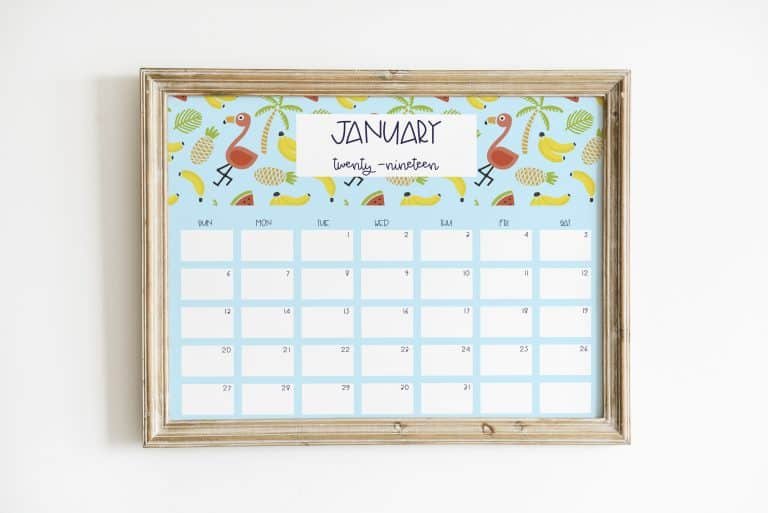 Free 2019 unicorn calendar | Shabby Mint Chic Party