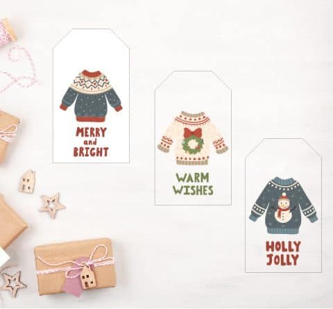 Family Ugly Christmas Sweaters + Gift Tag Printable – Shabby Mint Chic ...