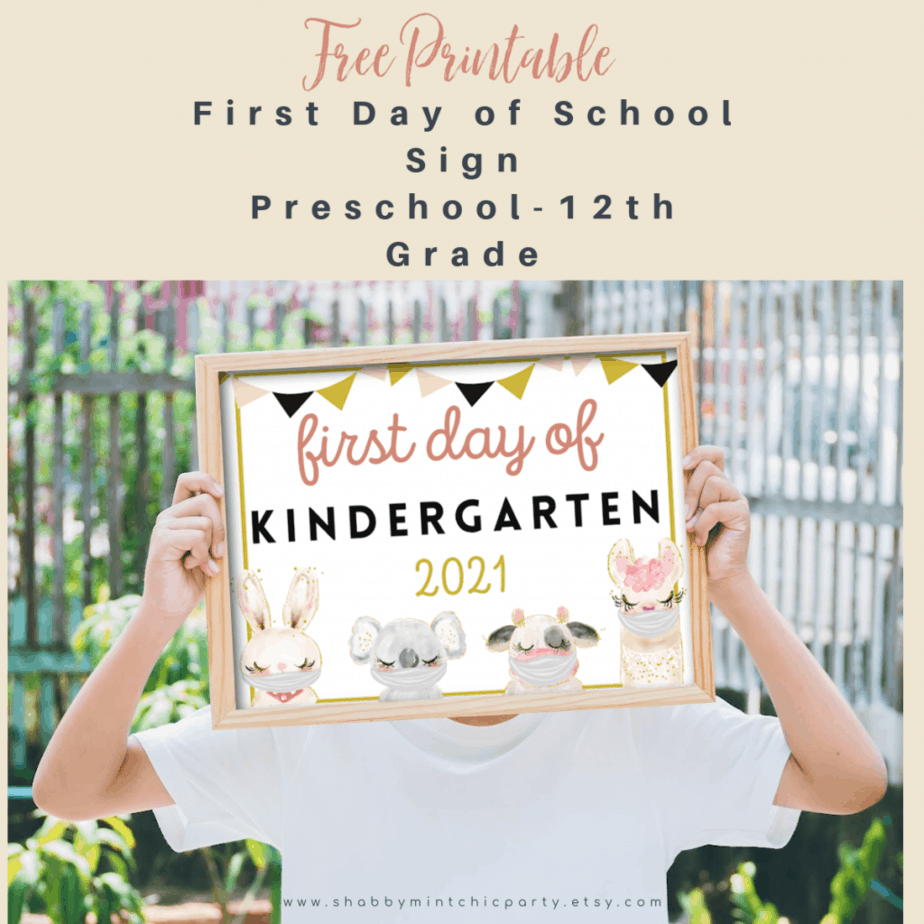 Free Printable First Day of School Signs 2021 – Shabby Mint Chic Party