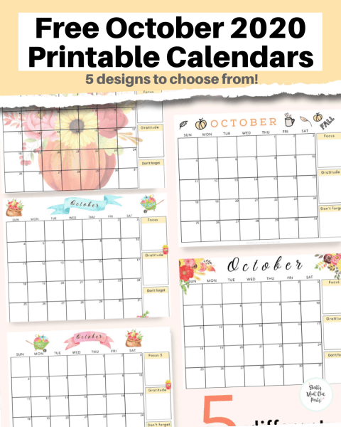 Free October 2020 Calendar Printable – Shabby Mint Chic Party
