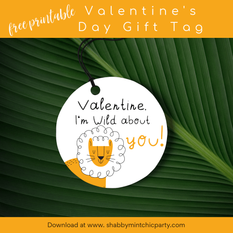 Free Printable Wild Valentine’s Day Gift Tags | Shabby Mint Chic Party