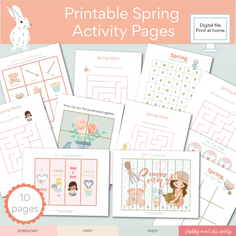 Free Printable Spring Garden I Spy Activity Page | Shabby Mint Chic Party