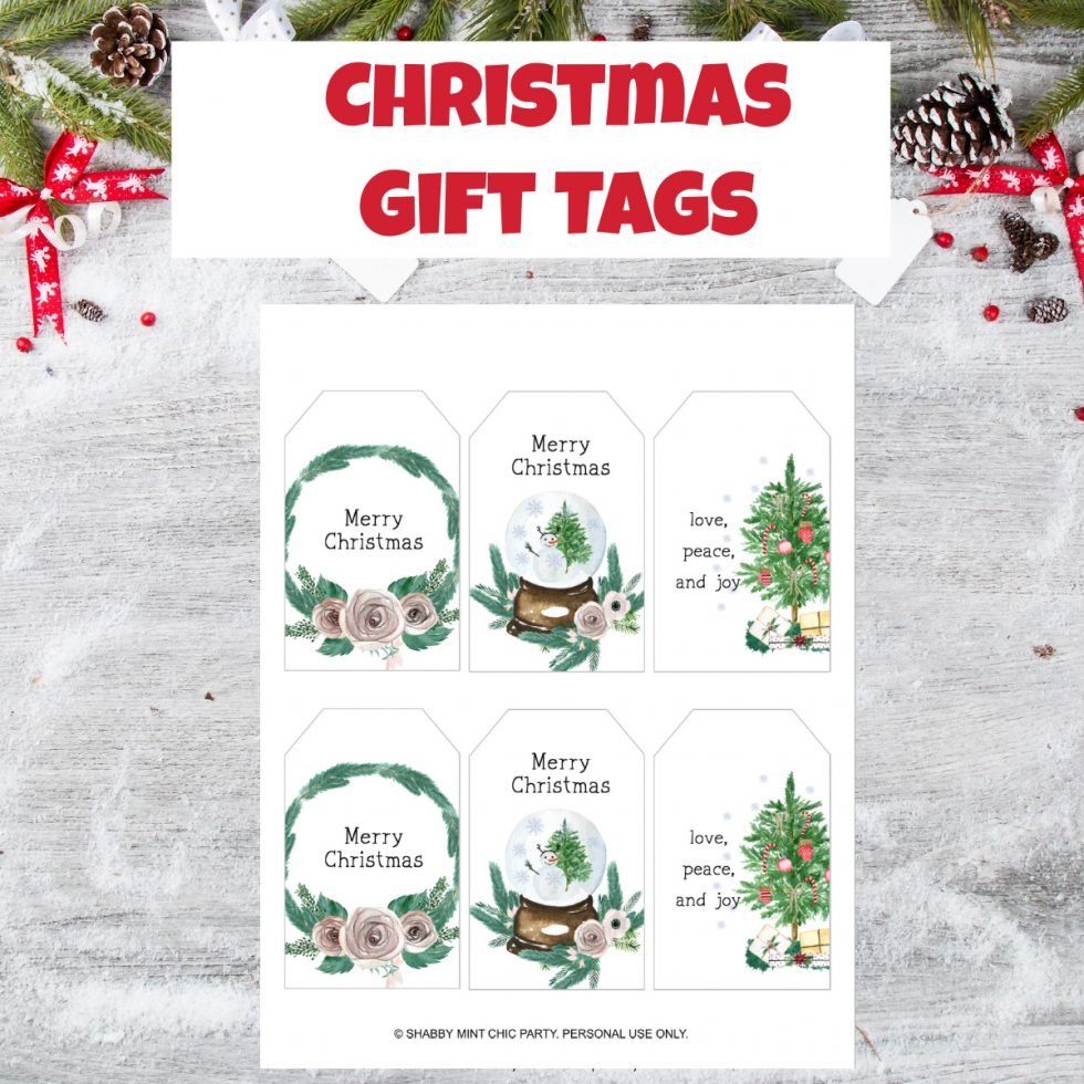 200+ Gift Tags for Your Last-Minute Christmas Wrapping | Shabby Mint ...