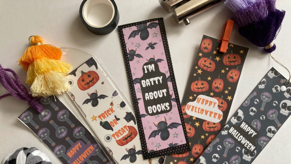 DIY Halloween Bookmark Party Favors | Shabby Mint Chic Party