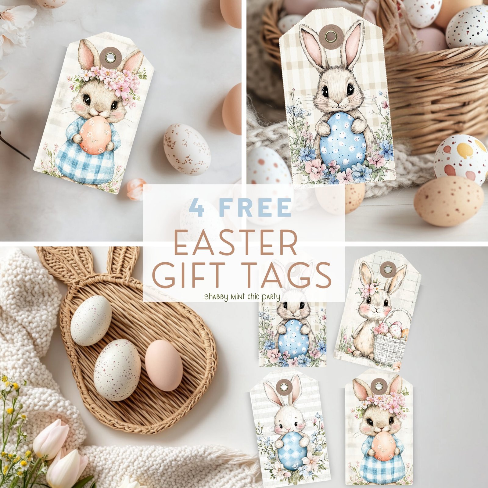 Free Printable Easter Bunny Gift Tags for Baskets, Treats & More ...