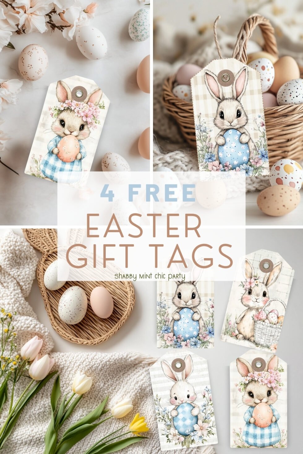 Free Printable Easter Bunny Gift Tags for Baskets, Treats & More ...